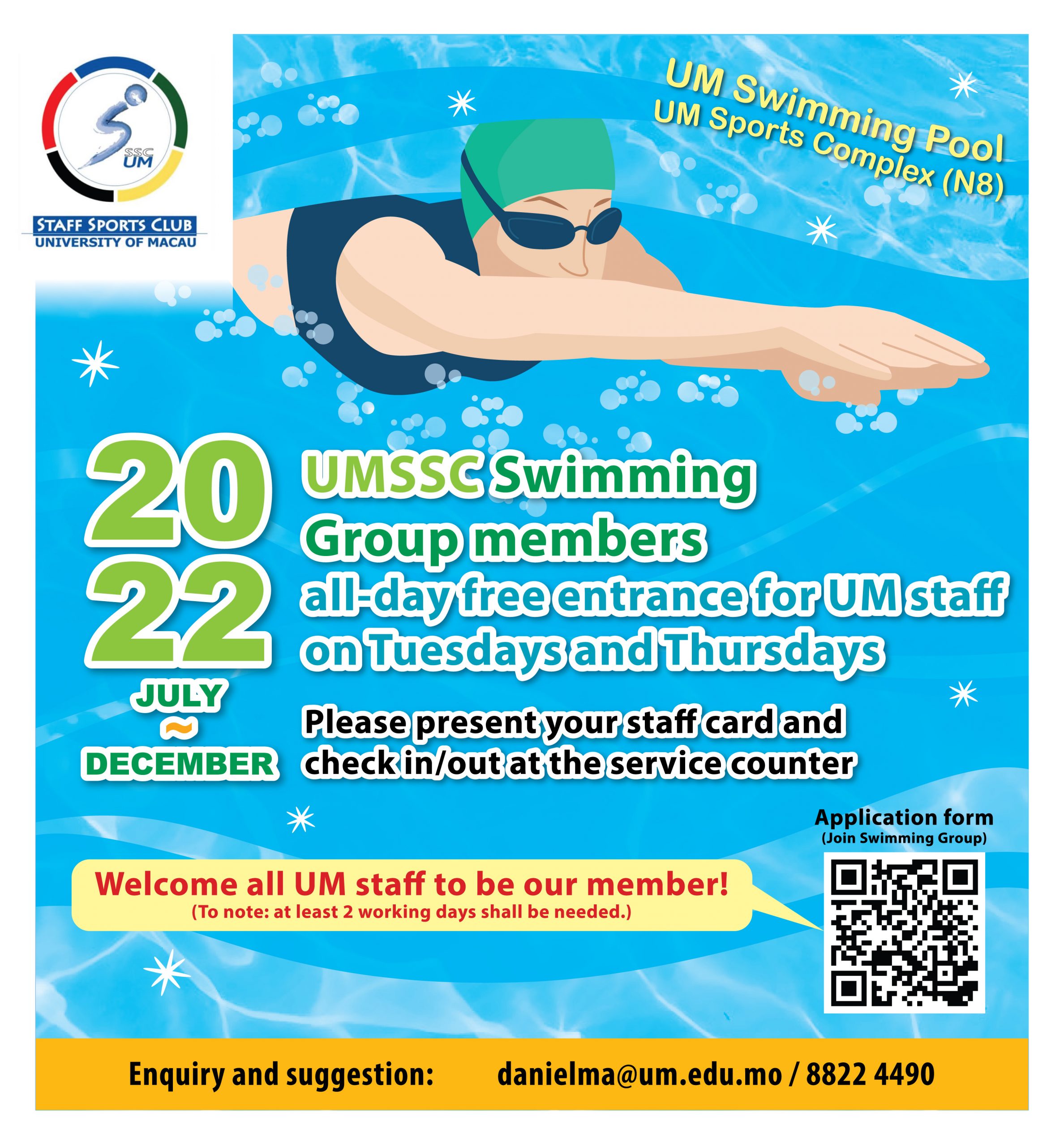 All-day free entrance for UM staff at UM Swimming Pool on Tuesdays and ...